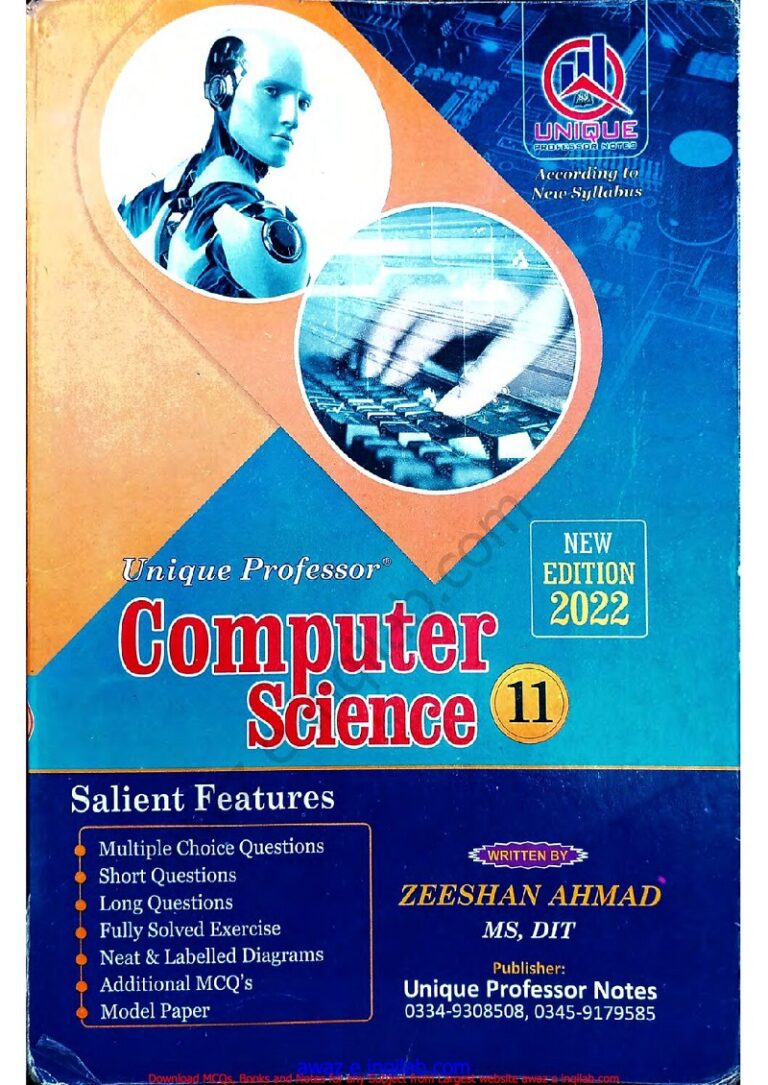 Computer Science guide for 11th class KPK Textbooks pdf - awaz e inqilab